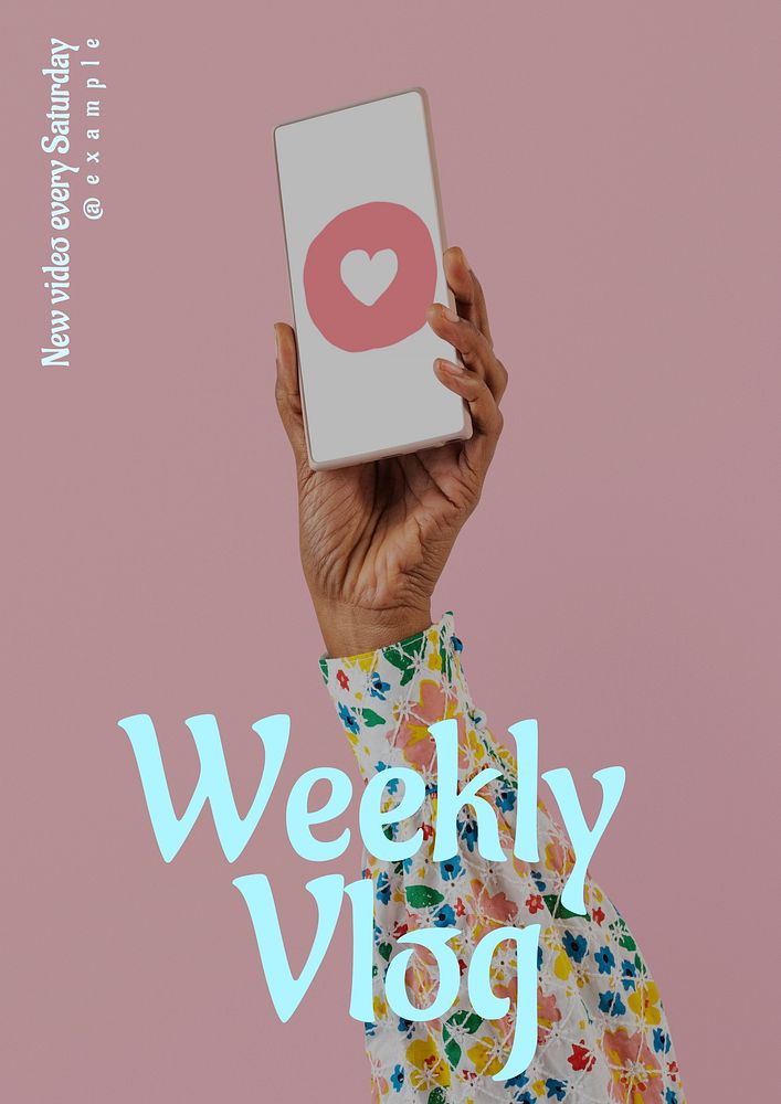 Weekly vlog poster template design | Free Photo - rawpixel