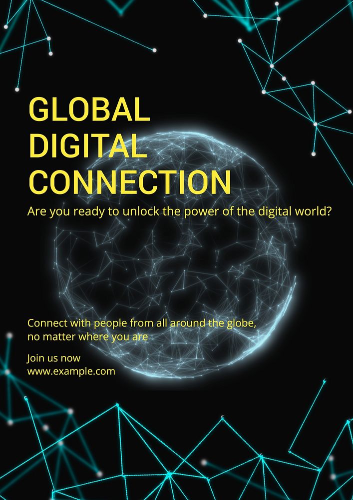 Global digital connection poster template | Free Photo - rawpixel