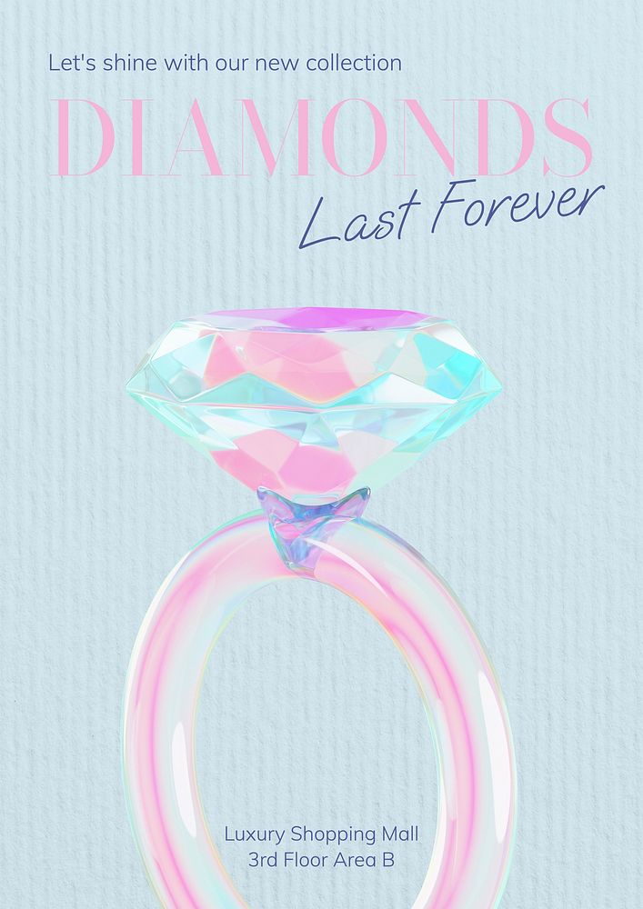 Diamonds poster template and design | Free Photo - rawpixel