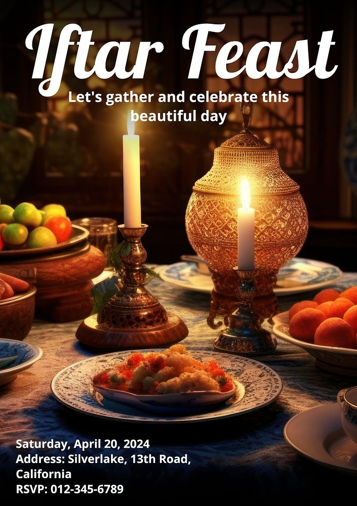 Iftar feast poster template | Free Photo - rawpixel