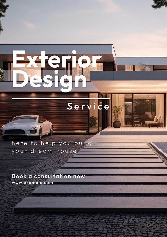 Exterior design service poster template | Free Photo - rawpixel