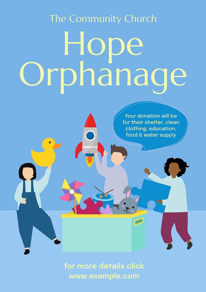 Orphanage donation poster template and | Free Photo - rawpixel
