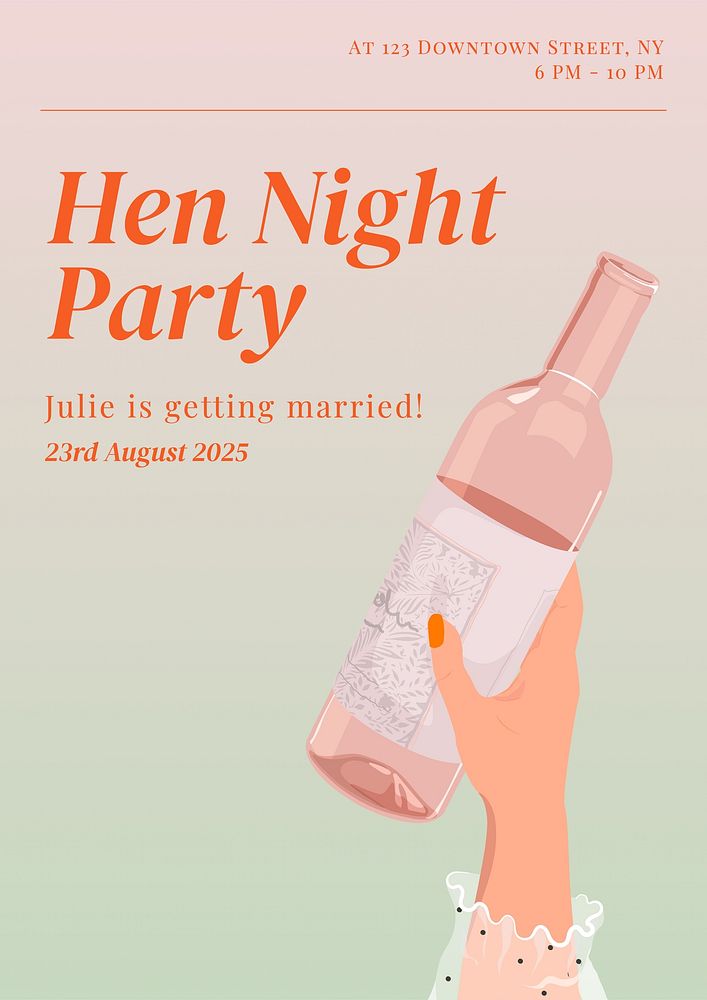 Hen night poster template and | Free Photo - rawpixel