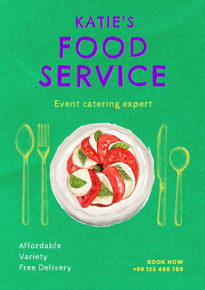 Food service poster template and | Free Photo - rawpixel