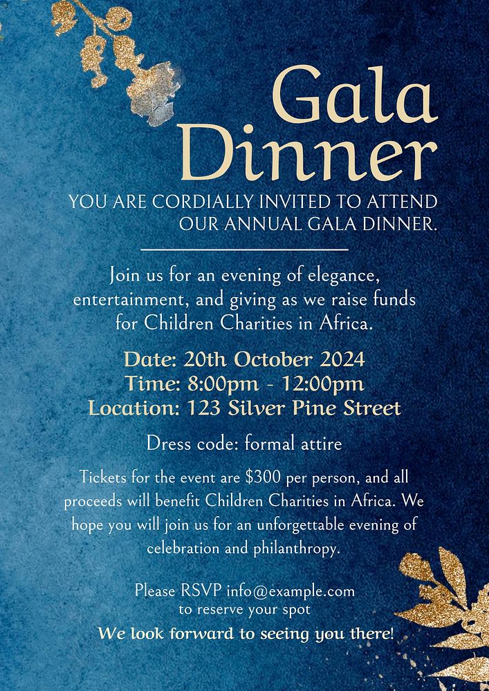 Gala dinner poster template | Free Photo - rawpixel