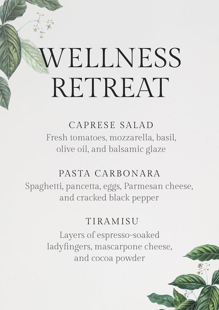 Signature menu template | Free Photo - rawpixel