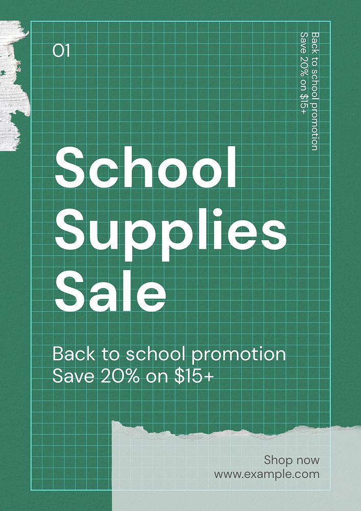 School supplies sale poster template | Free Photo - rawpixel