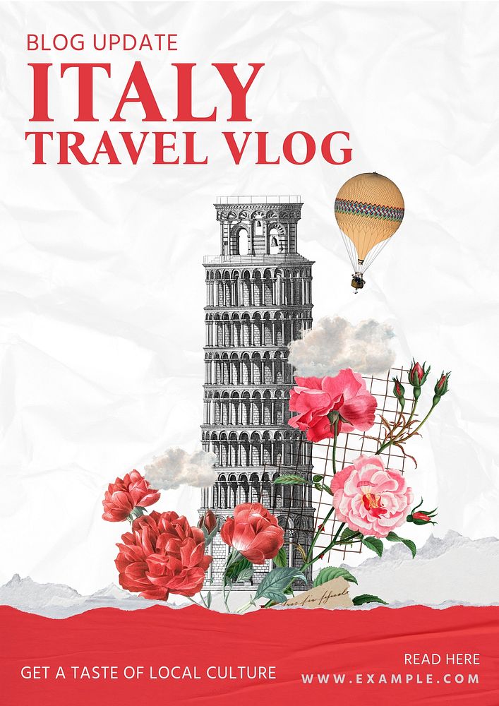 Travel vlog poster template and | Free Photo - rawpixel