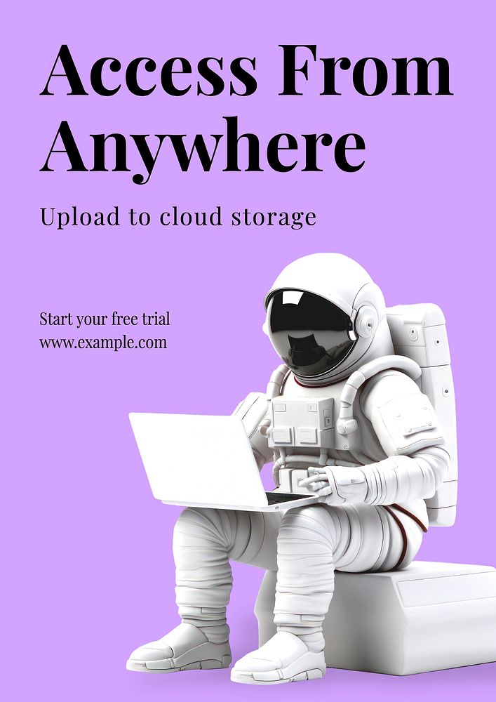 Cloud storage poster template | Free Photo - rawpixel