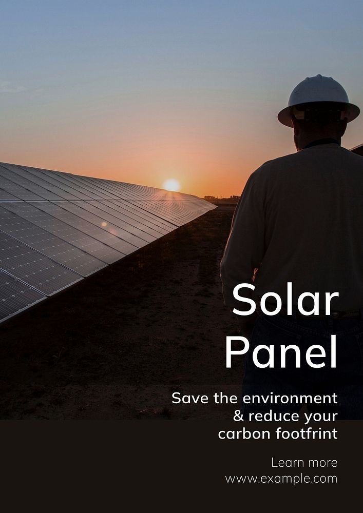 Solar panel poster template & | Free Photo - rawpixel