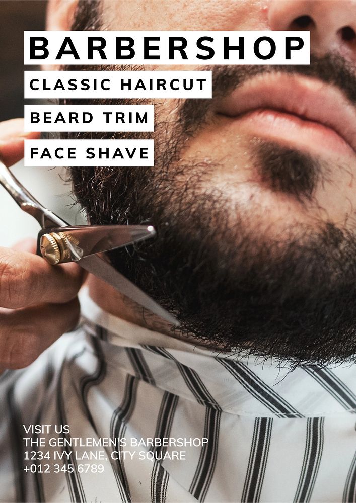 Barbershop poster template | Free Photo - rawpixel