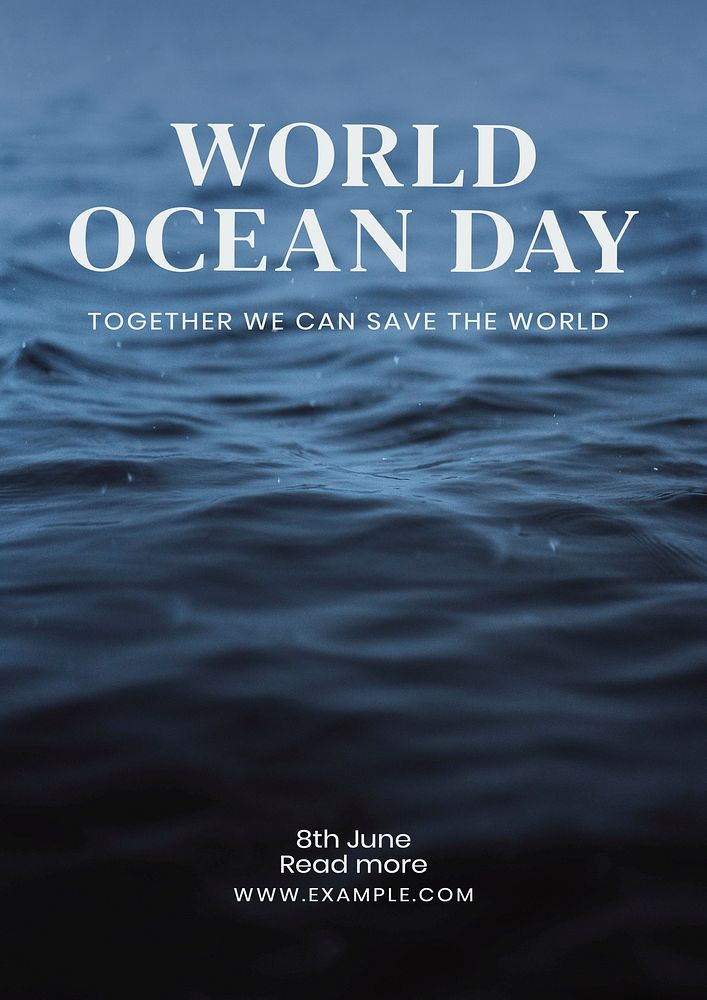 Ocean day poster template | Free Photo - rawpixel