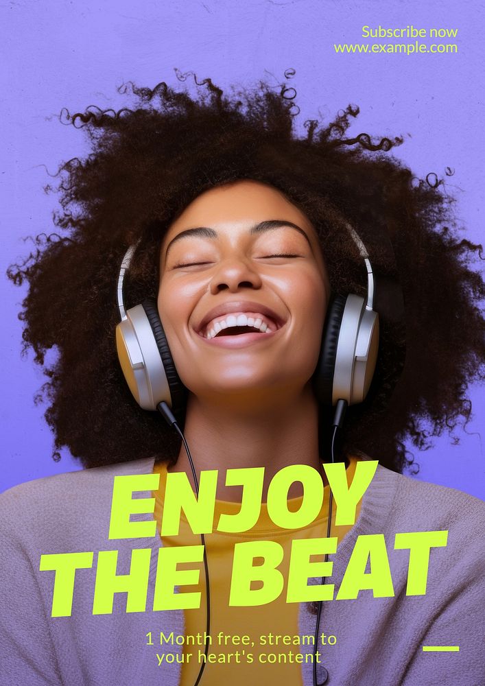 Music streaming poster template and | Premium Photo - rawpixel