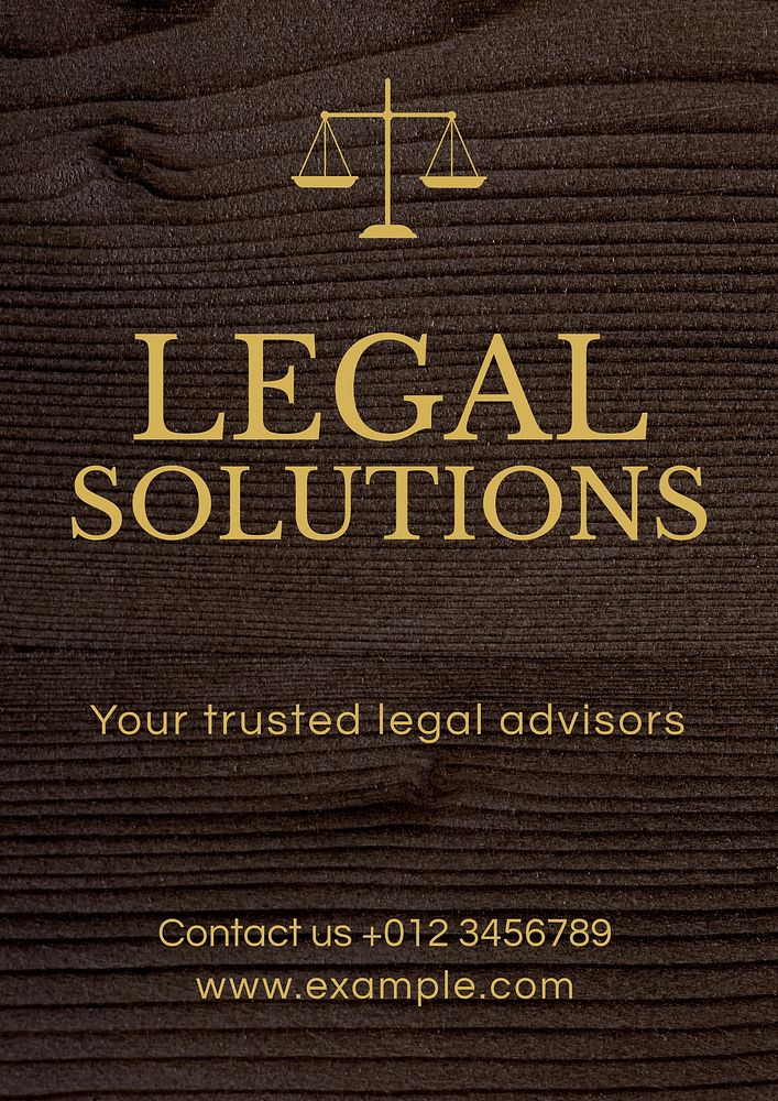 Legal solution poster template | Free Photo - rawpixel