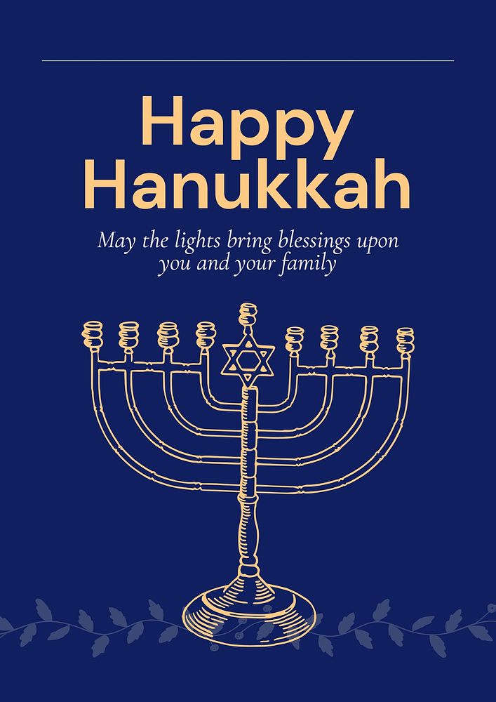 Happy Hanukkah poster template | Free Photo - rawpixel