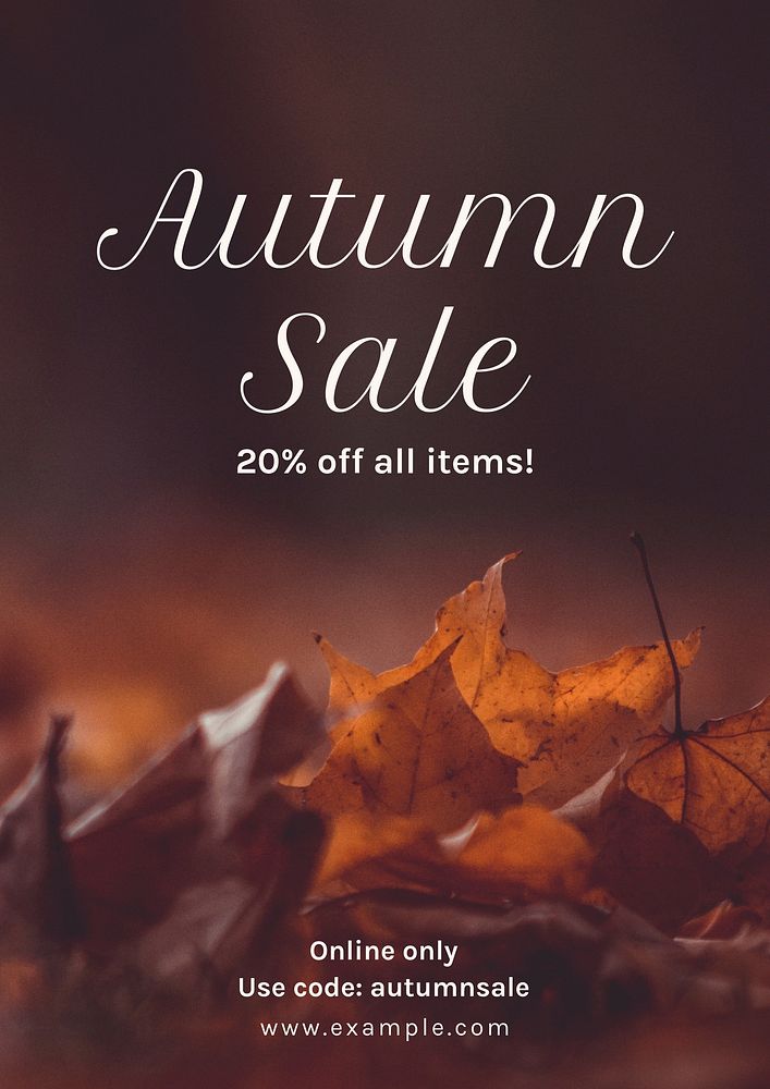 Autumn sale poster template and | Free Photo - rawpixel