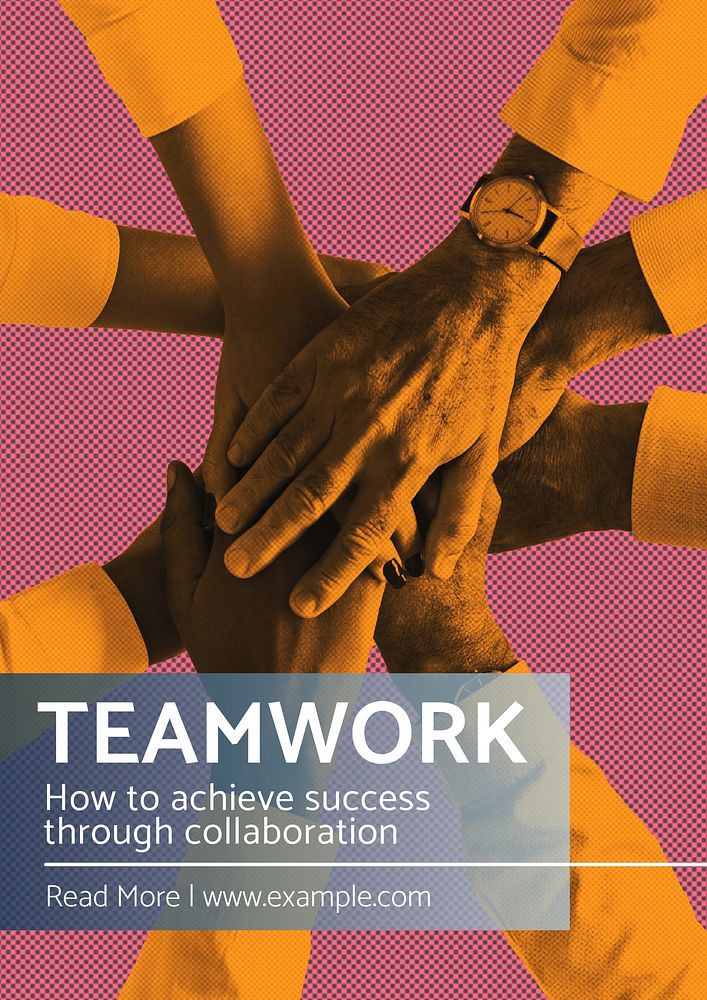 Teamwork poster template design | Free Photo - rawpixel