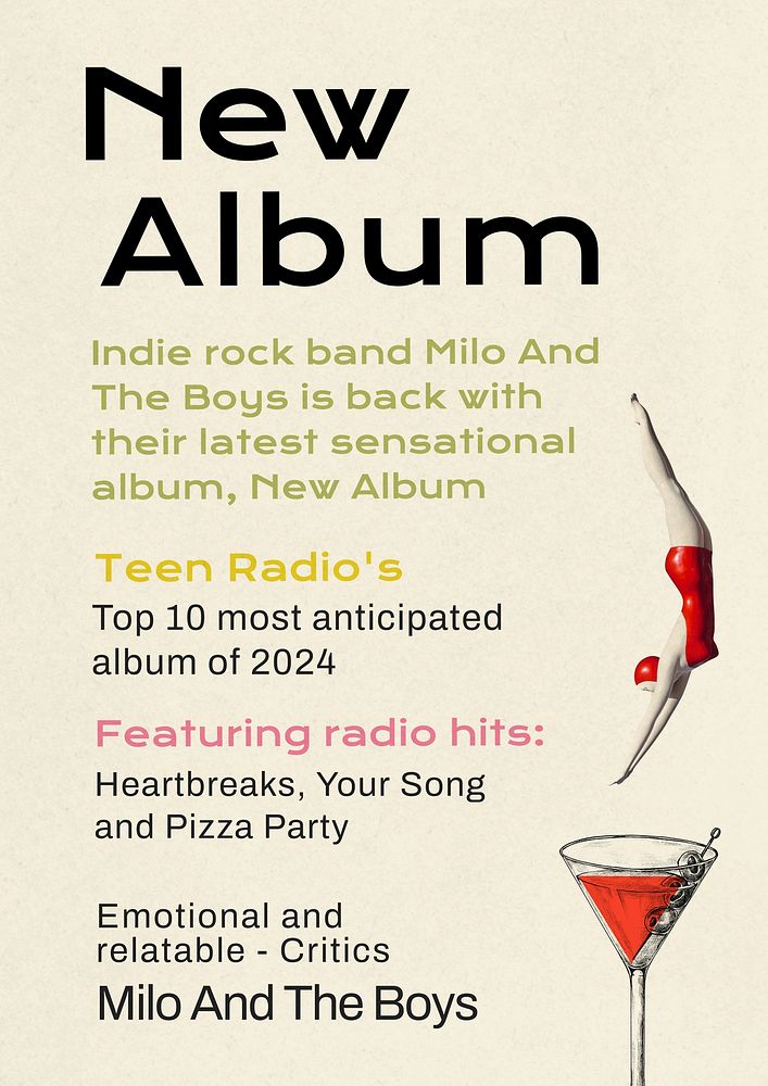 New album poster template | Free Photo - rawpixel