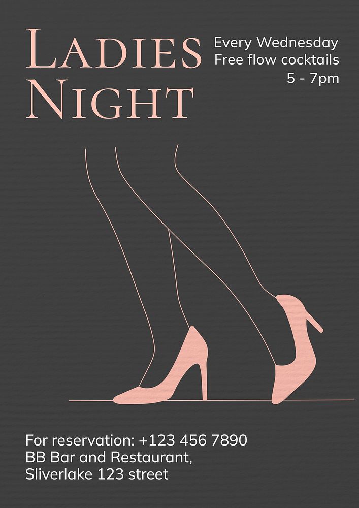 Ladies night poster template | Free Photo - rawpixel