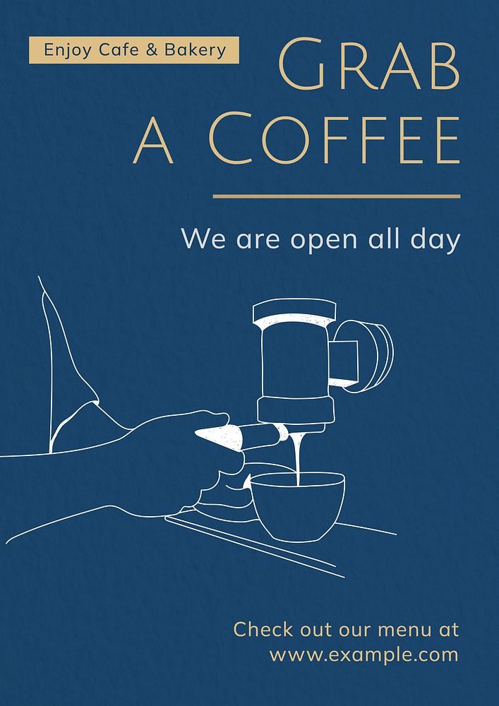 Grab a coffee poster template | Free Photo - rawpixel