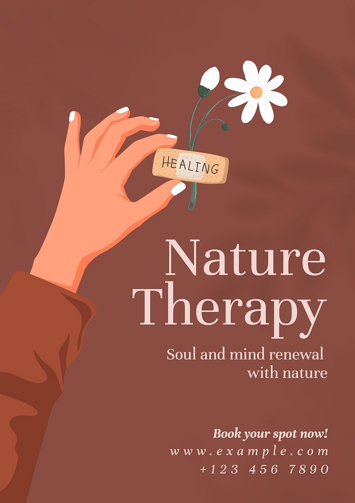 Nature therapy poster template | Free Photo - rawpixel