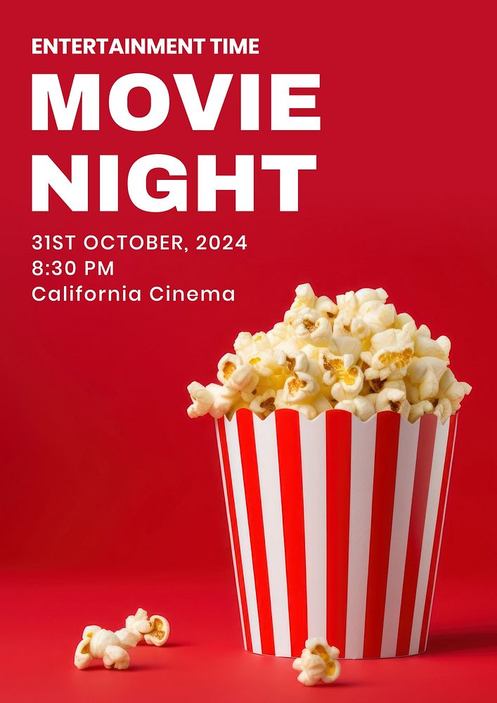 Movie night poster template | Free Photo - rawpixel