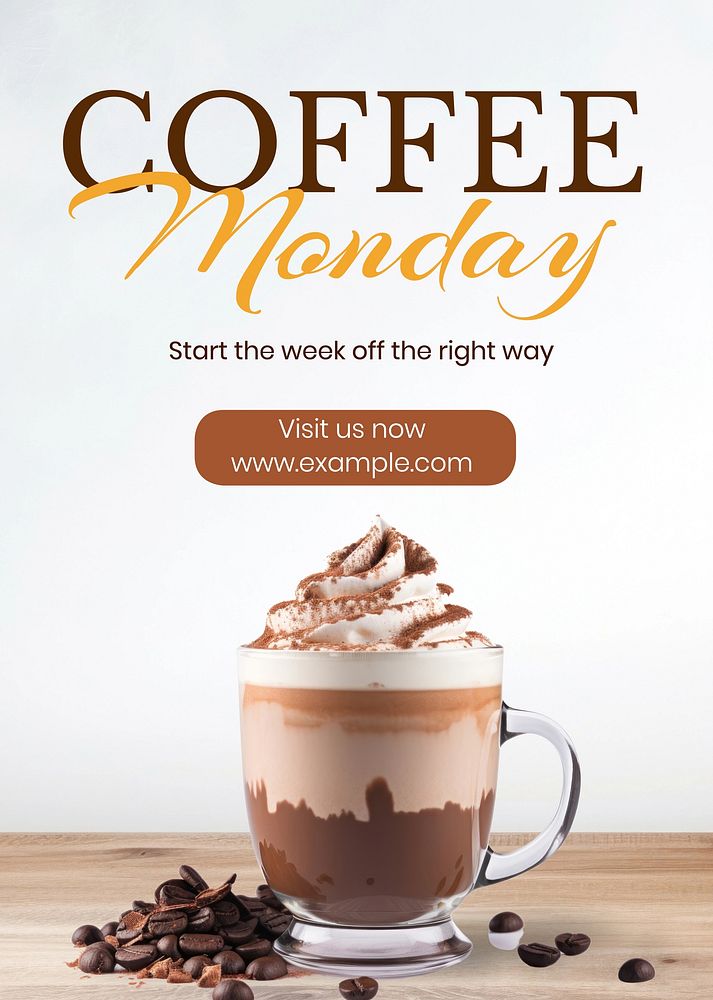 Coffee Monday poster template | Free Photo - rawpixel