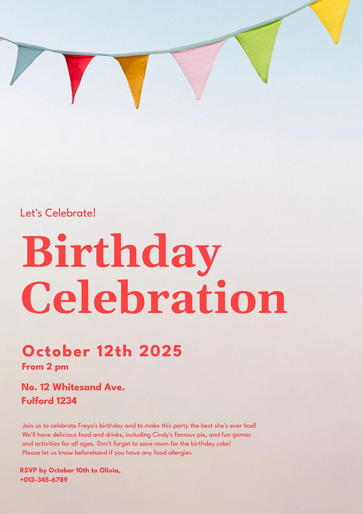 Birthday celebration poster template | Free Photo - rawpixel