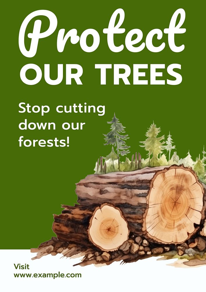 Protect our trees poster template | Free Photo - rawpixel