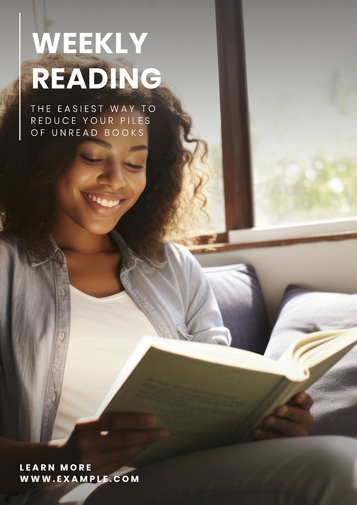 Weekly reading poster template | Free Photo - rawpixel