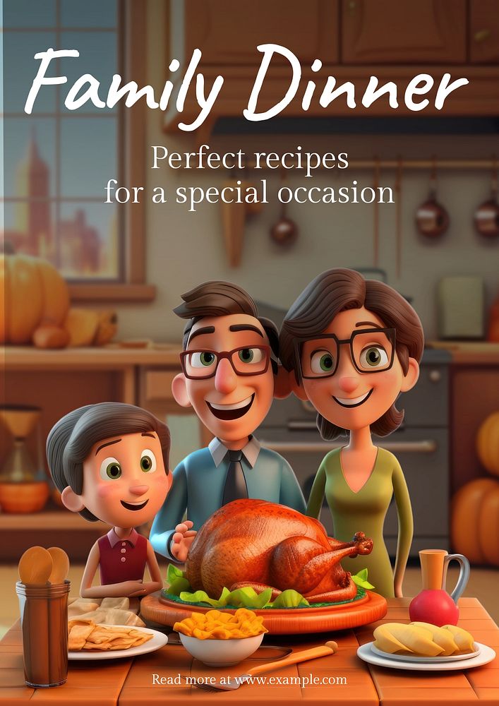 Family dinner poster template and | Free Photo - rawpixel