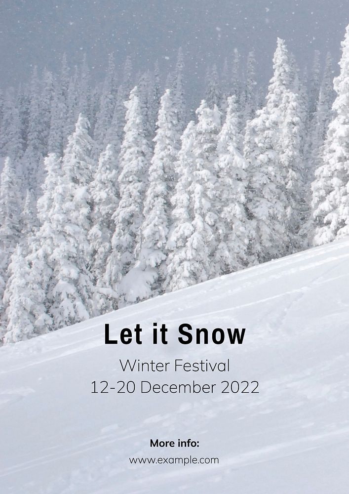 Winter snow festival poster template | Free Photo - rawpixel