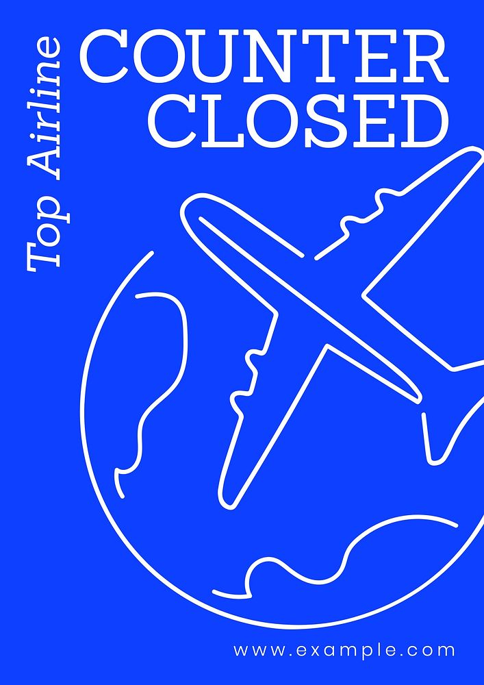 Airline counter closed poster template | Free Photo - rawpixel