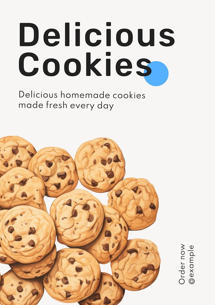 Delicious cookies poster template design | Free Photo - rawpixel