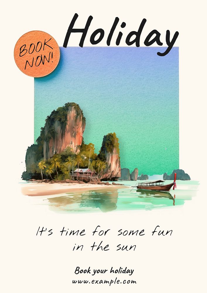 Holiday poster template | Free Photo - rawpixel