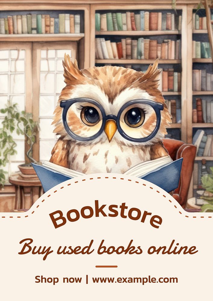 Bookstore poster template and design | Free Photo - rawpixel