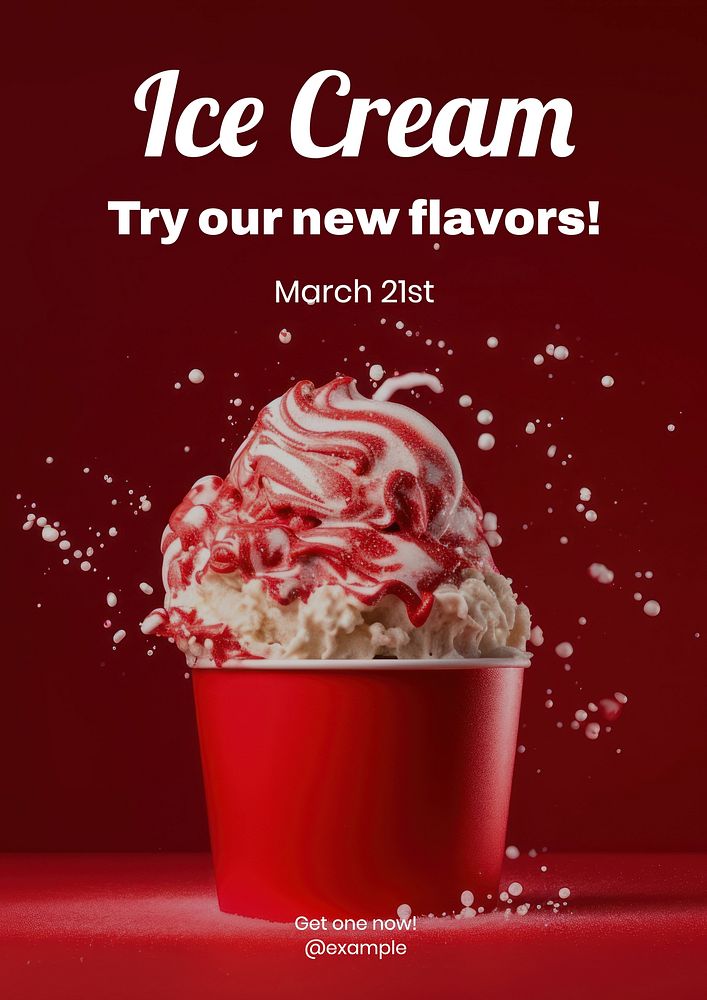 Ice-cream shop poster template and | Free Photo - rawpixel