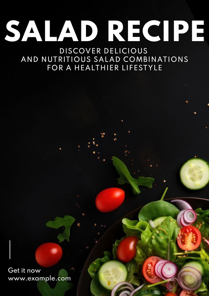Salad recipe poster template | Free Photo - rawpixel