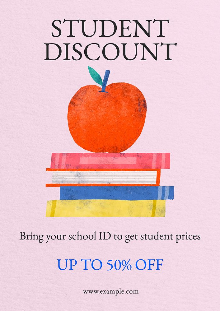 Student discount poster template | Free Photo - rawpixel