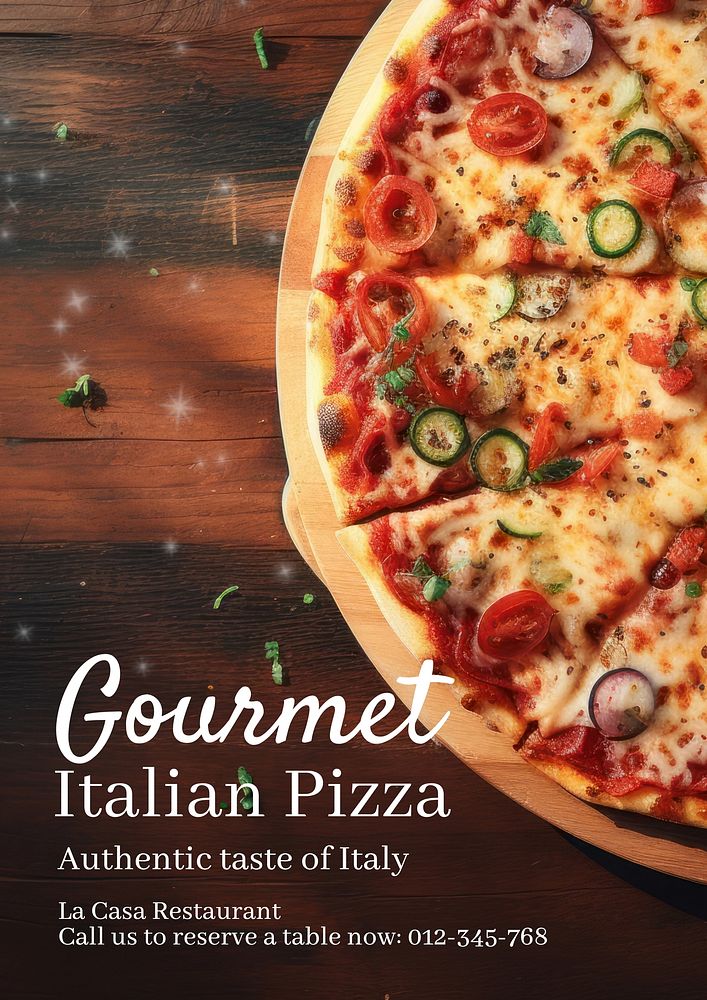 Gourmet Italian pizza poster template | Free Photo - rawpixel