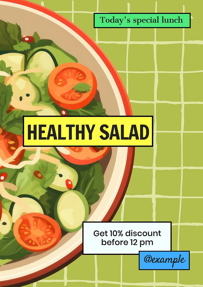 Healthy salad poster template and | Free Photo - rawpixel