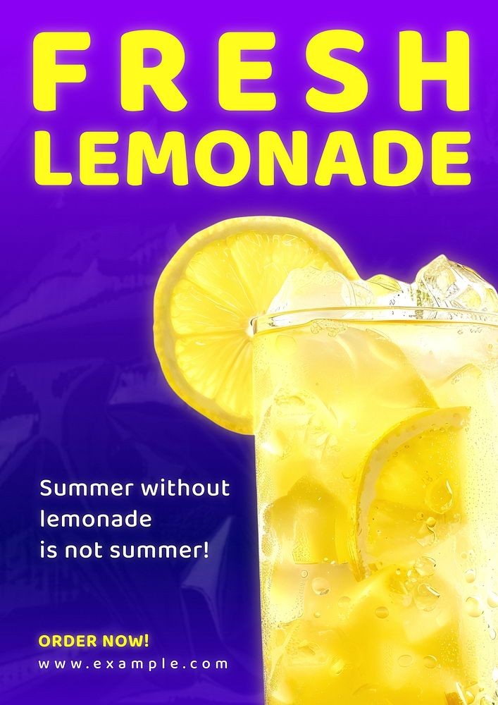 Fresh lemonade poster template | Free Photo - rawpixel