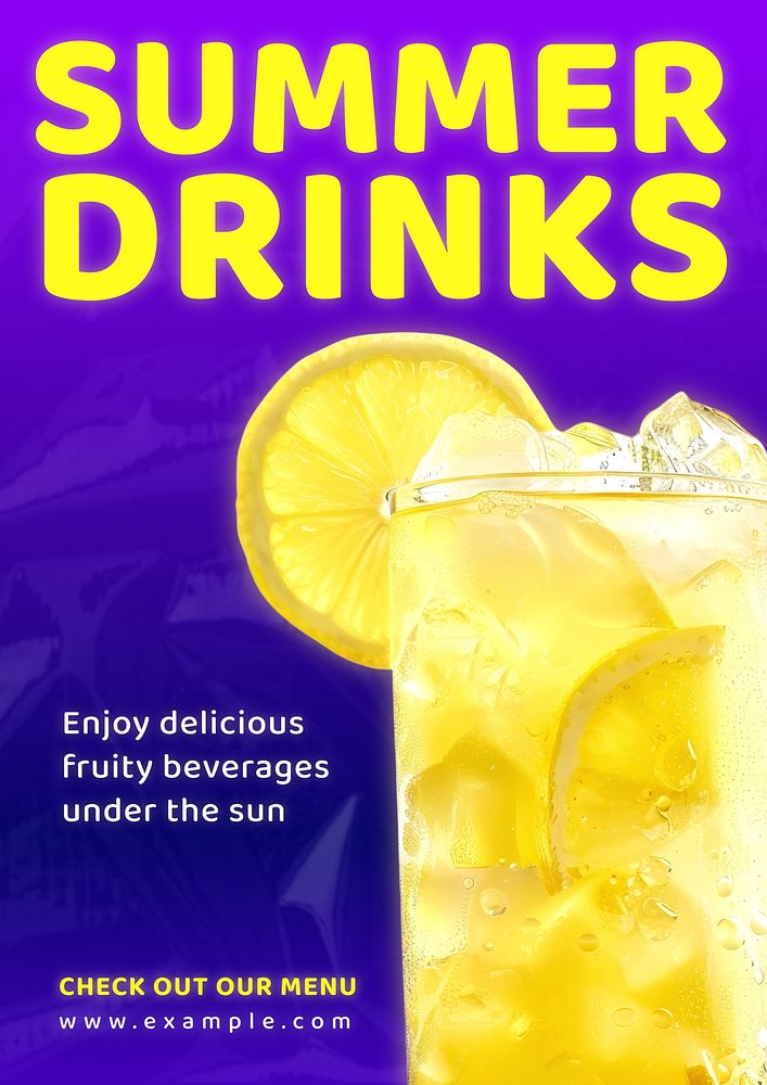 Summer drinks poster template | Free Photo - rawpixel