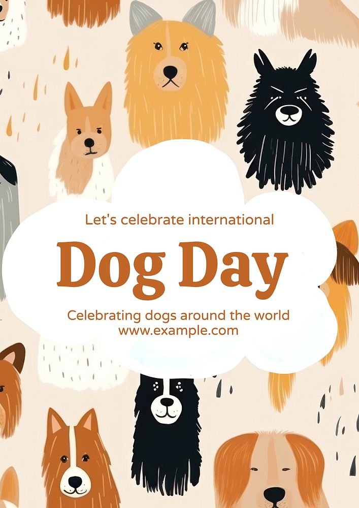 International dog day poster template | Free Photo - rawpixel