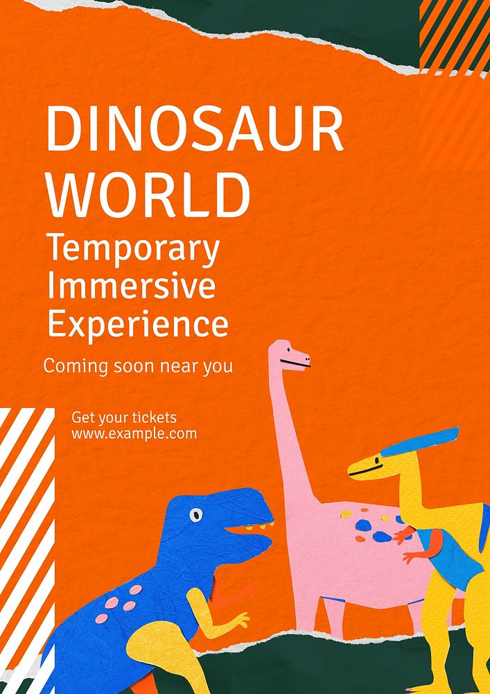 Dinosaur world poster template | Free Photo - rawpixel