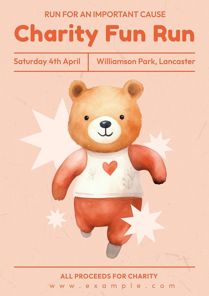 Charity run poster template | Free Photo - rawpixel