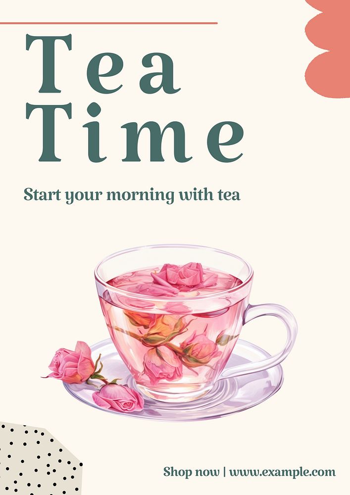 Tea time poster template | Free Photo - rawpixel