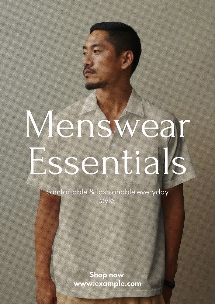 Men's wear essentials poster template | Free Photo - rawpixel