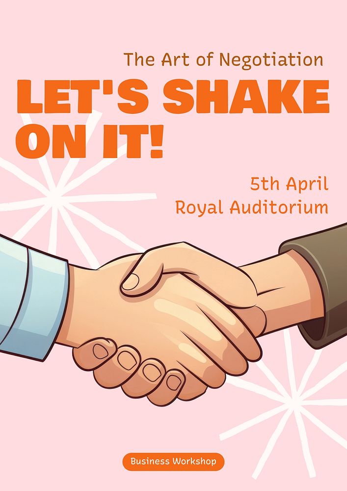 Negotiation workshop poster template | Free Photo - rawpixel