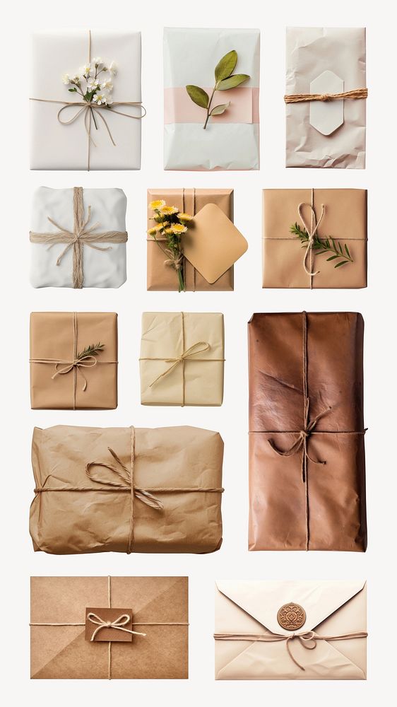 Paper gift wrap element set | Free Photo - rawpixel